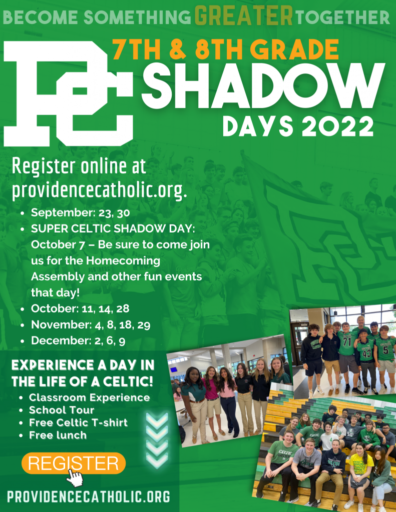 Shadow Days Available for 7th & 8th Graders! | Providence Catholic High ...